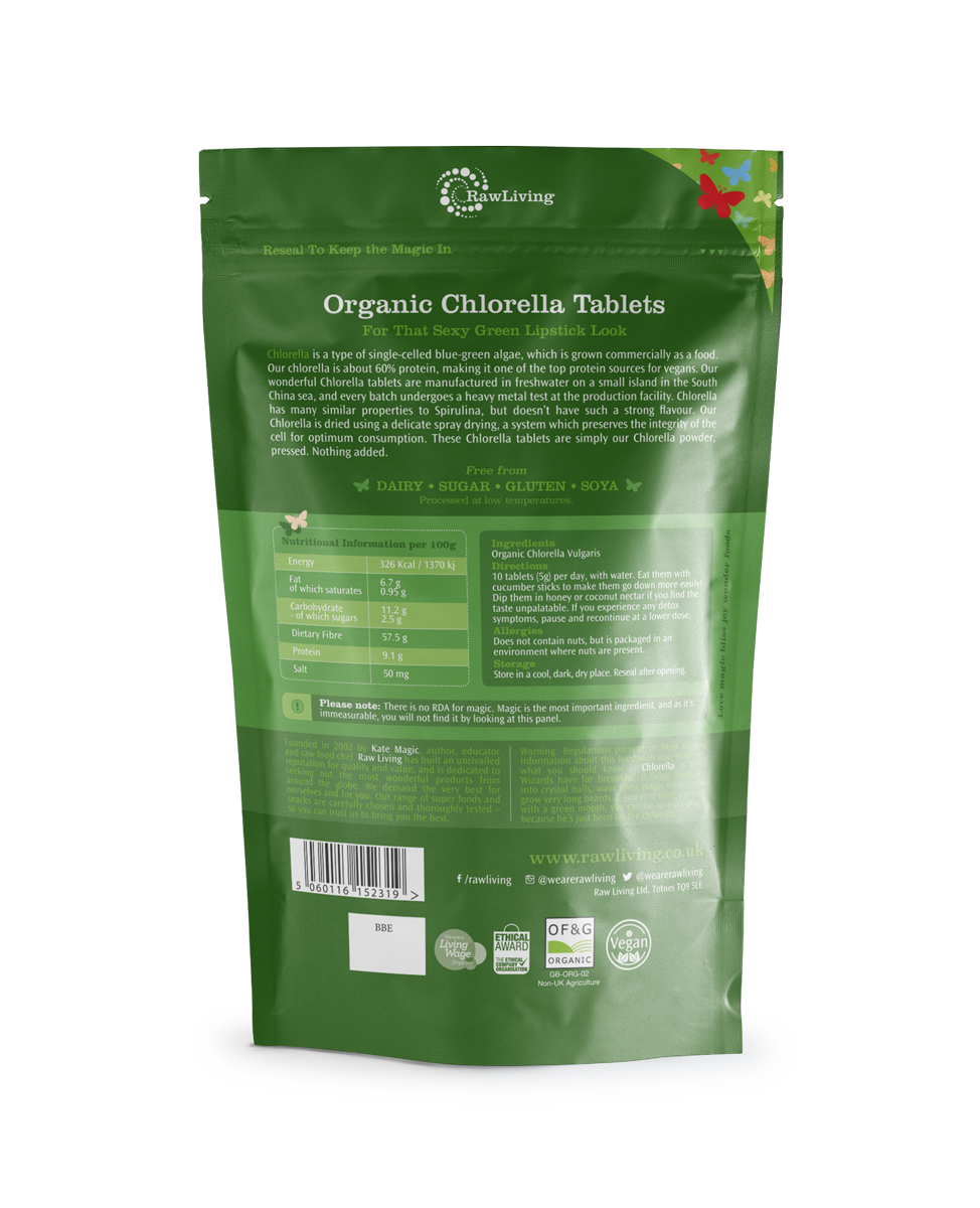 Organic Chlorella Tablets (100g, 250g, 5kg) | Raw Living UK