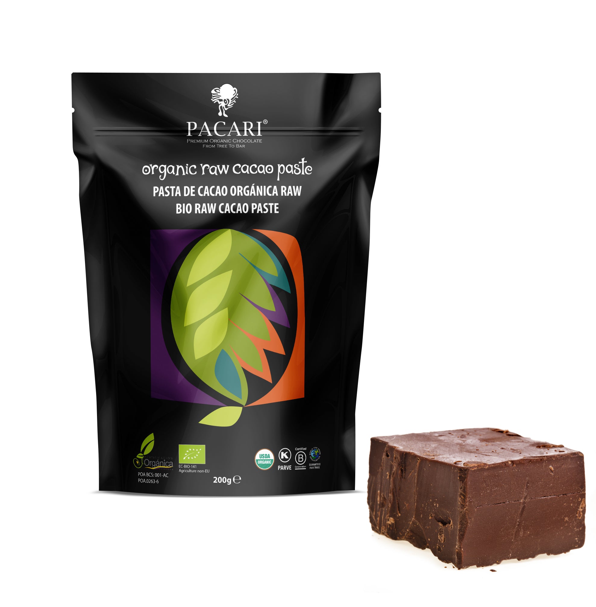 Organic Ceremonial Grade Cacao Paste | Pacari | Raw Living