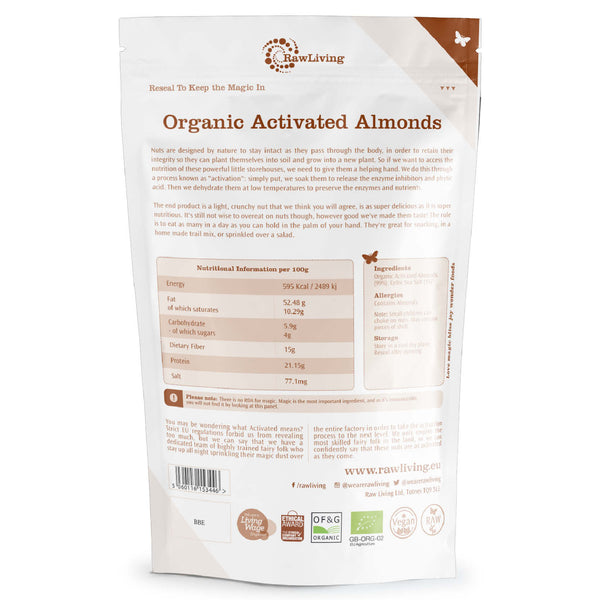 Organic Activated Almonds (200g, 1kg) | Raw Living UK