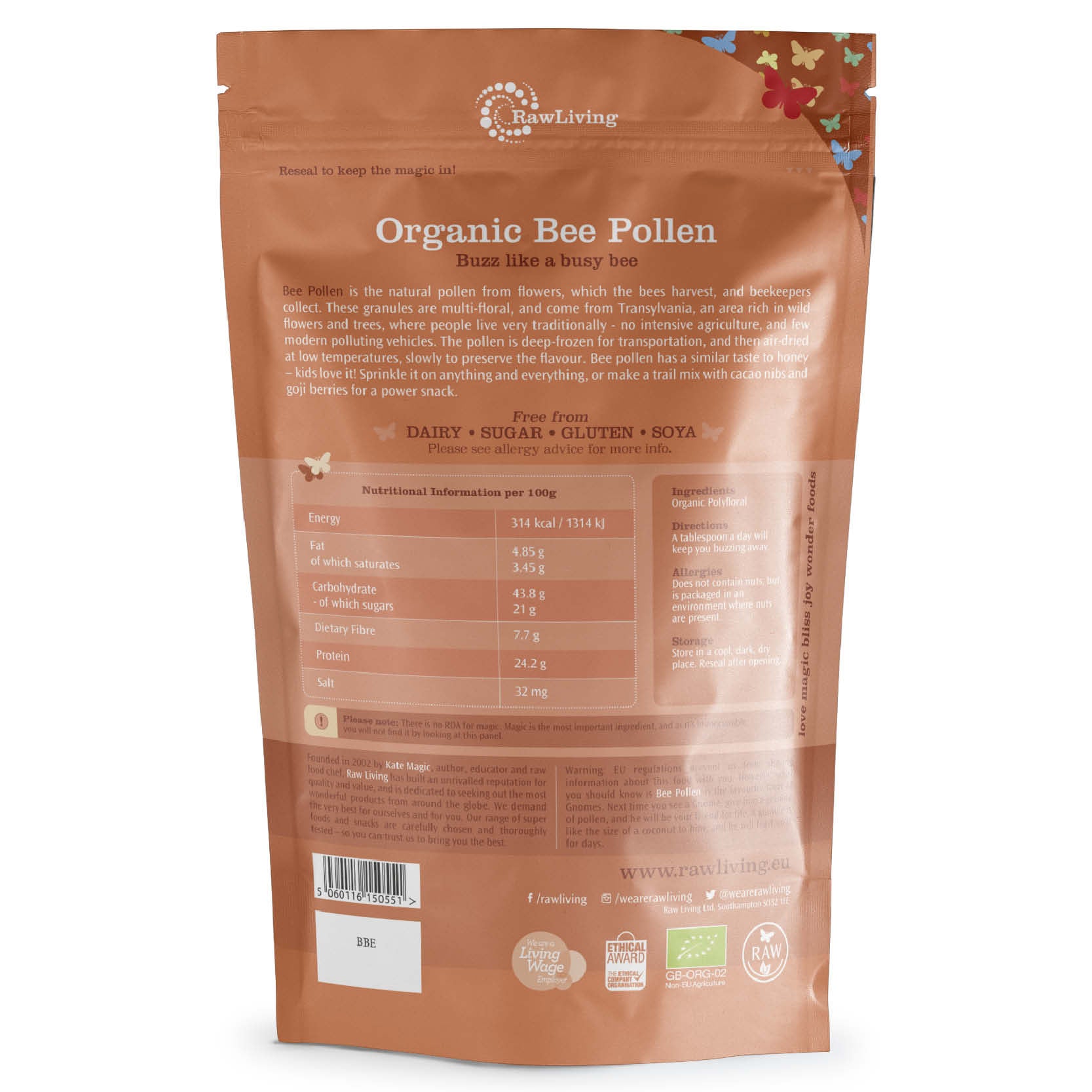 Organic Bee Pollen (100g, 250, 1kg) | Raw Living UK