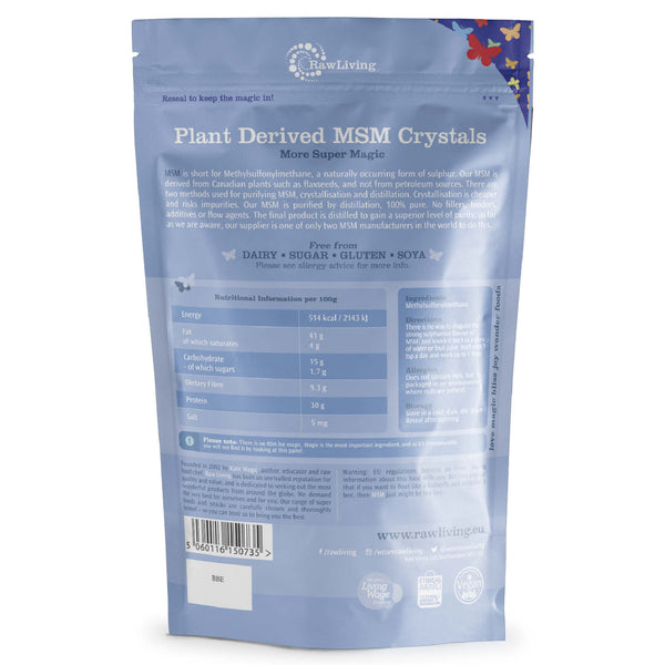 MSM Crystals (Various Sizes) (Plant Derived) | Raw Living UK